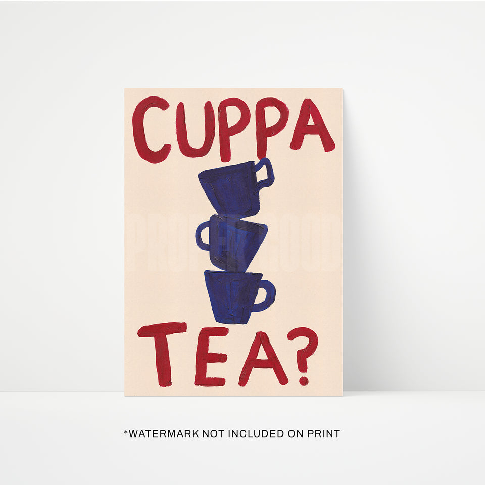 Cuppa Tea Hand Painted Print – Proper Good